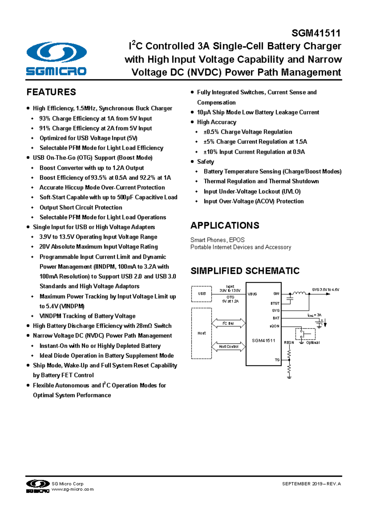 SGM41511-SGMicro - esse é eum datasheet de um circuito - SGM I 2 C ...