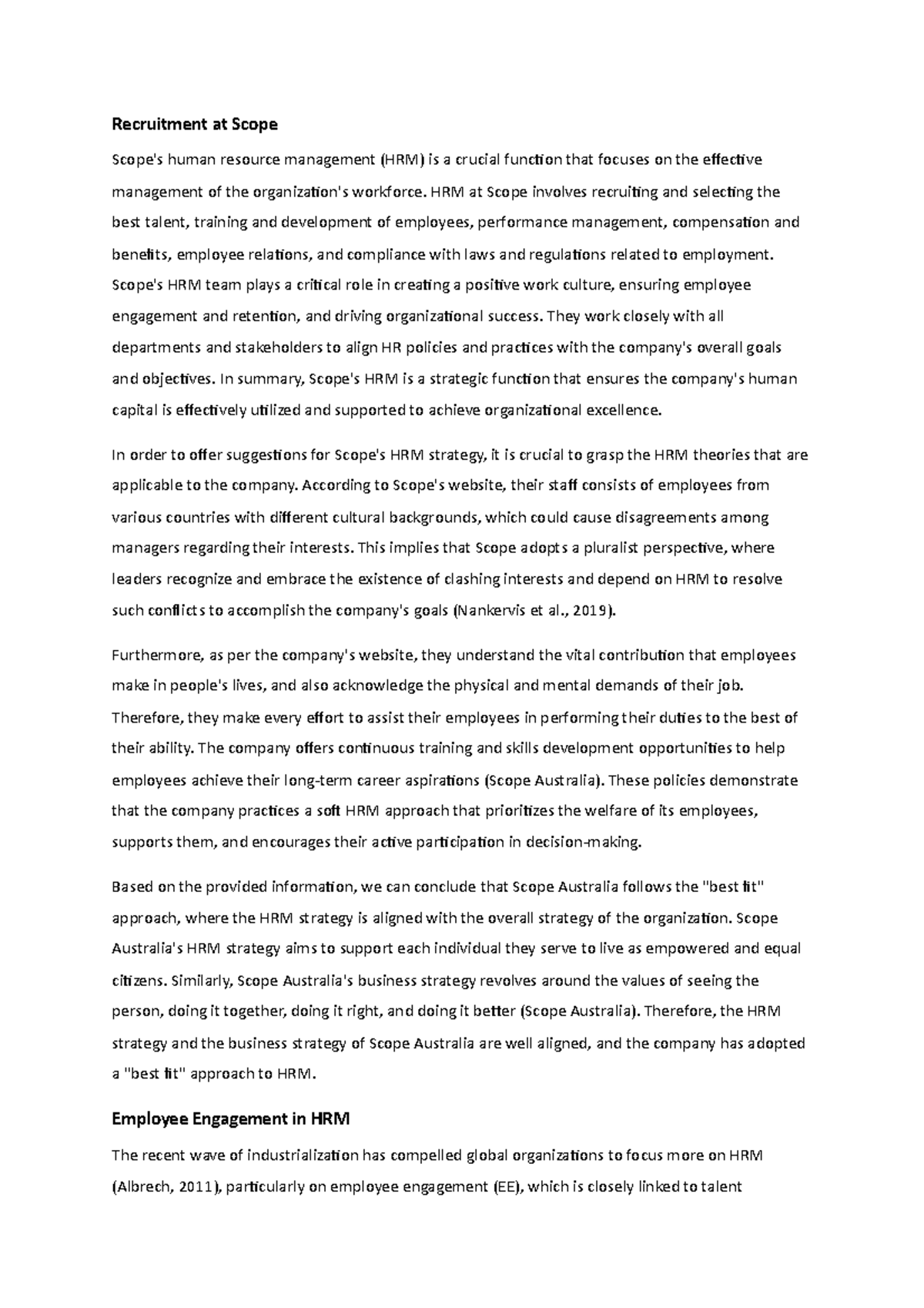 HRM Assignment 2 (Bobby's part) - Recruitment at Scope Scope's human ...