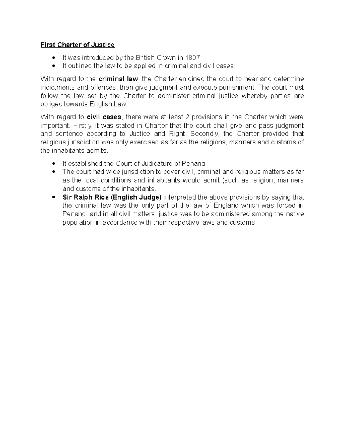 Charter of Justice - Grade: A - First Charter of Justice It was ...