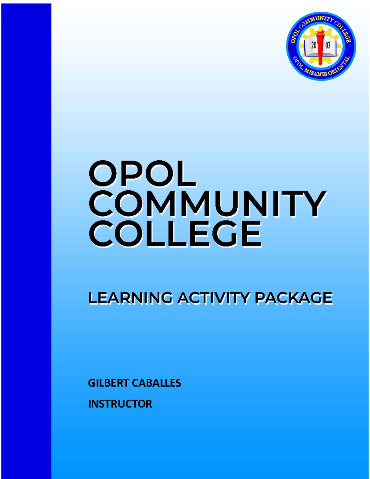 OCC LAP Fitness Training - GILBERT CABALLES INSTRUCTOR Education ...