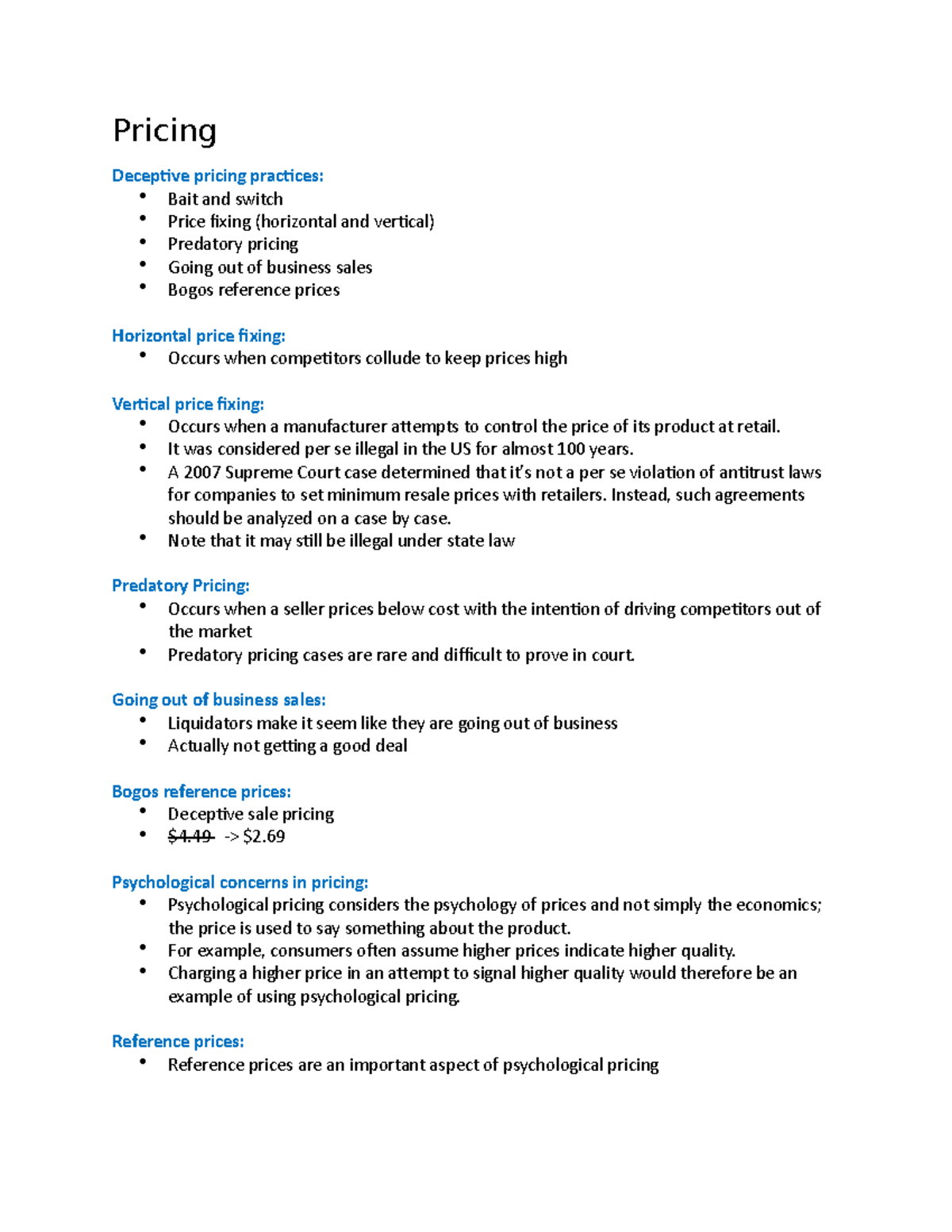 Pricing - Prof. was Suh Yeon Kim - Pricing Deceptive pricing practices ...