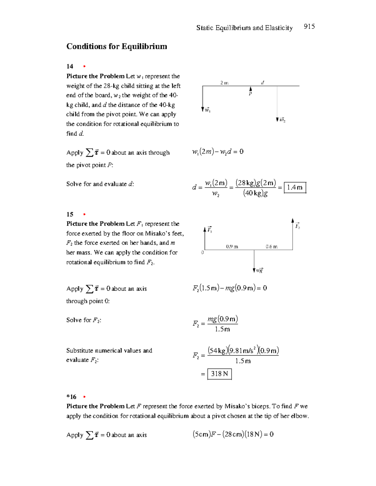 Physics Material - Static Equilibrium and Elasticity 915 Conditions for ...