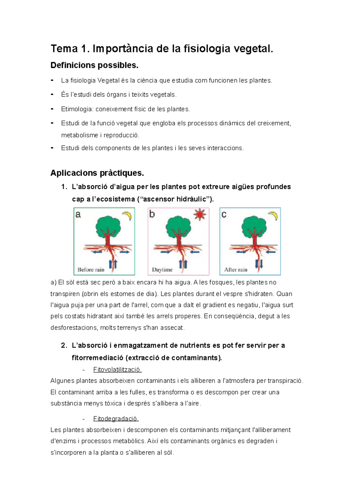 Tema 1. Importància de la fisiologia vegetal - Tema 1. Importància de ...