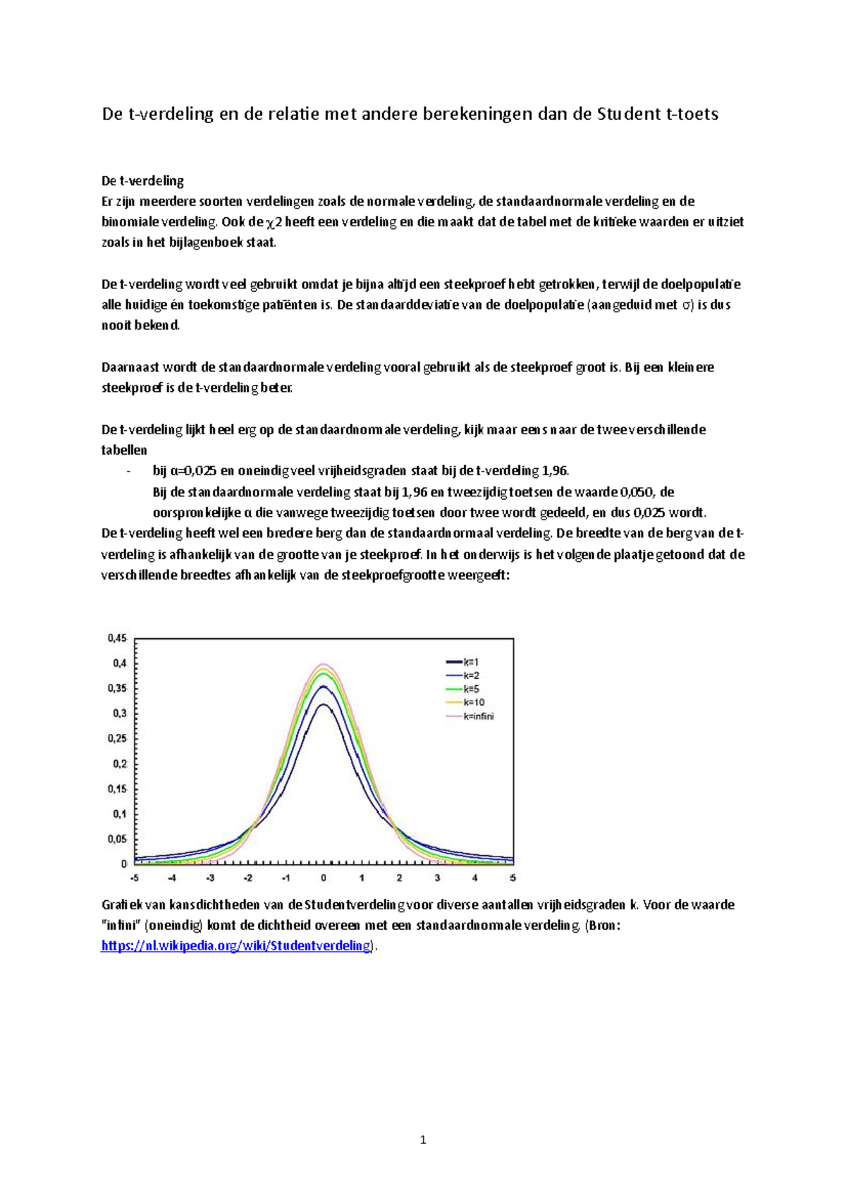 De t-verdeling en relatie met andere verdelingen en berekeningen - De t ...