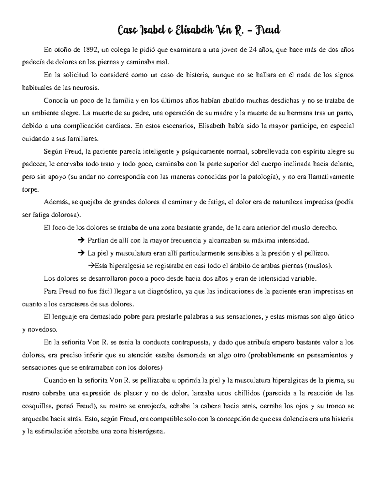 CASO Isabel- Elisabeth VON R. Final - Caso Isabel o Elisabeth Von R ...