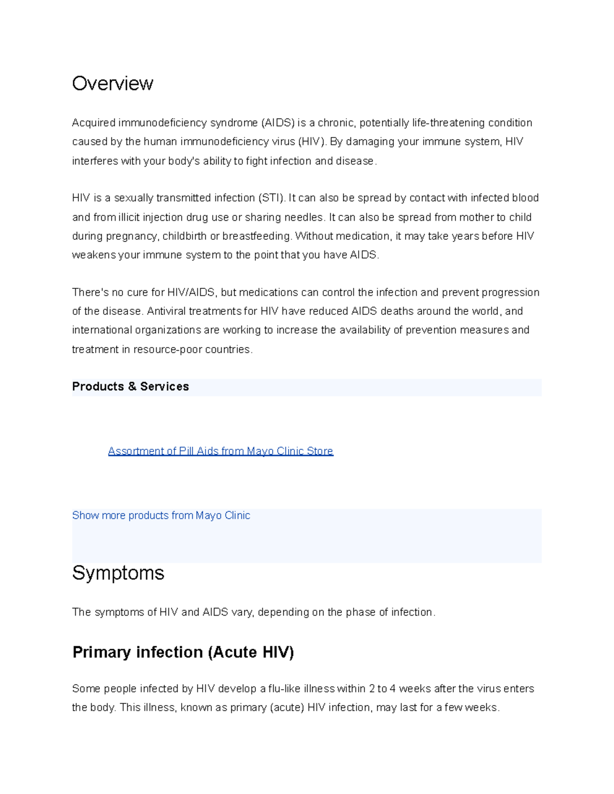 Overview of HIV AIDS - Overview Acquired immunodeficiency syndrome ...