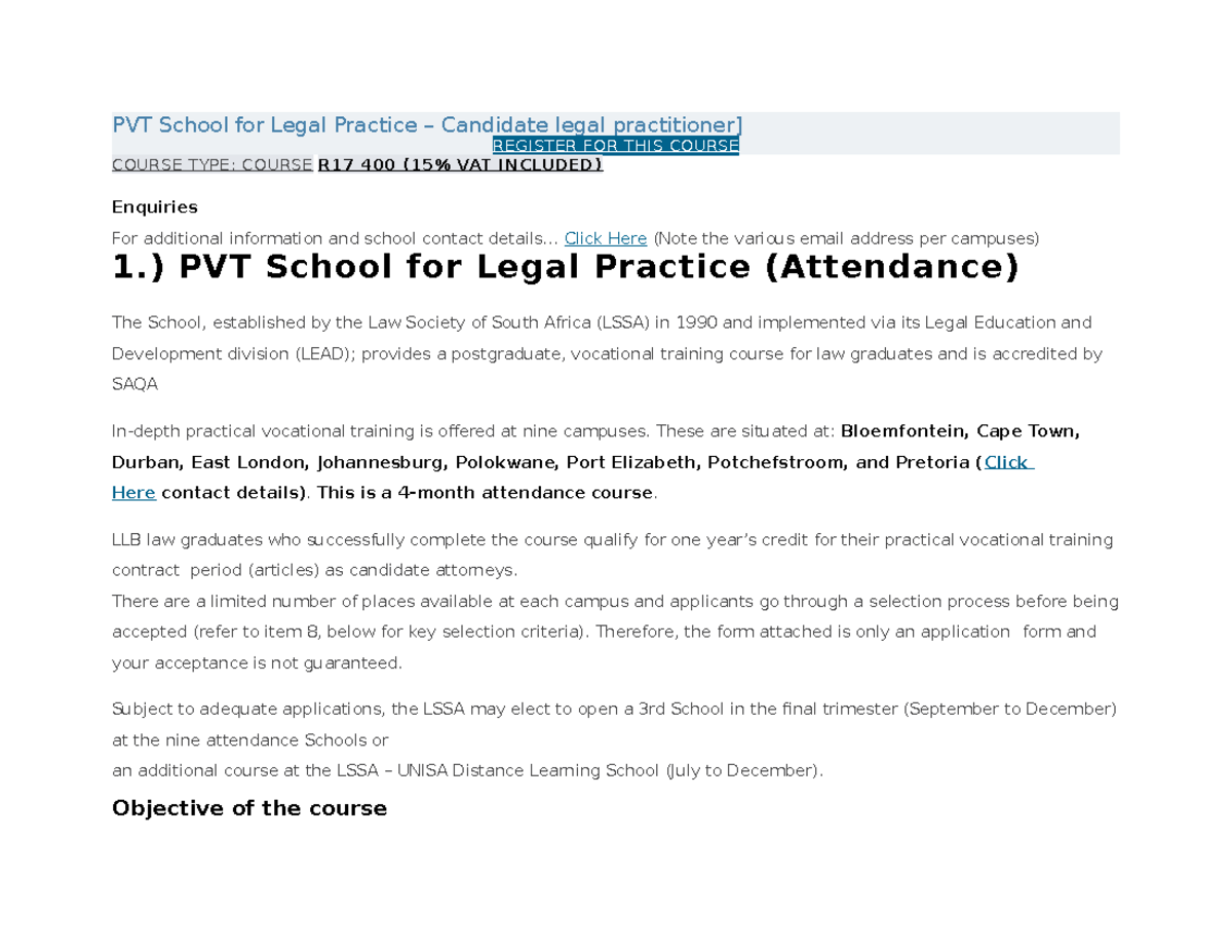 LEAD Legal Education AND Development POST LLB Studies Articles - PVT ...