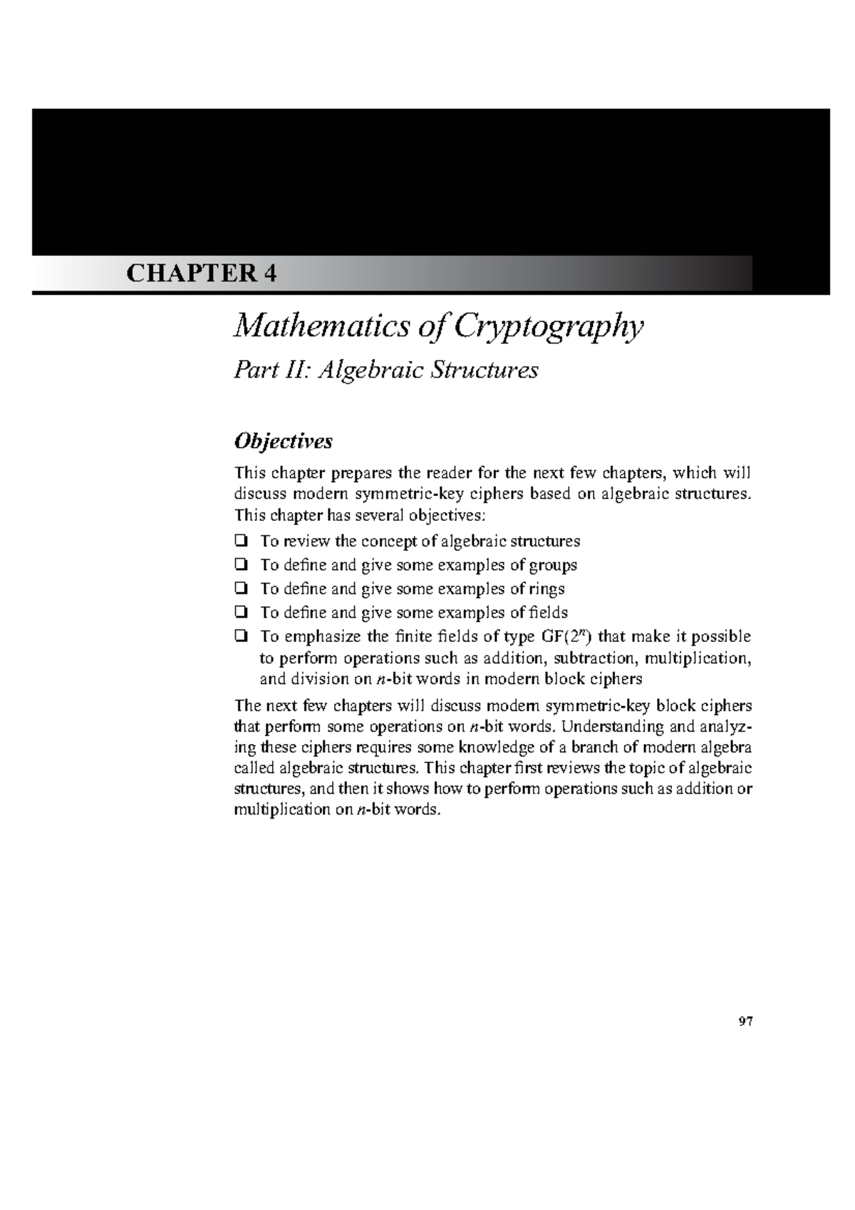 Chaptr 4 - NA .. - 97 CHAPTER 4 Mathematics of Cryptography Part II ...