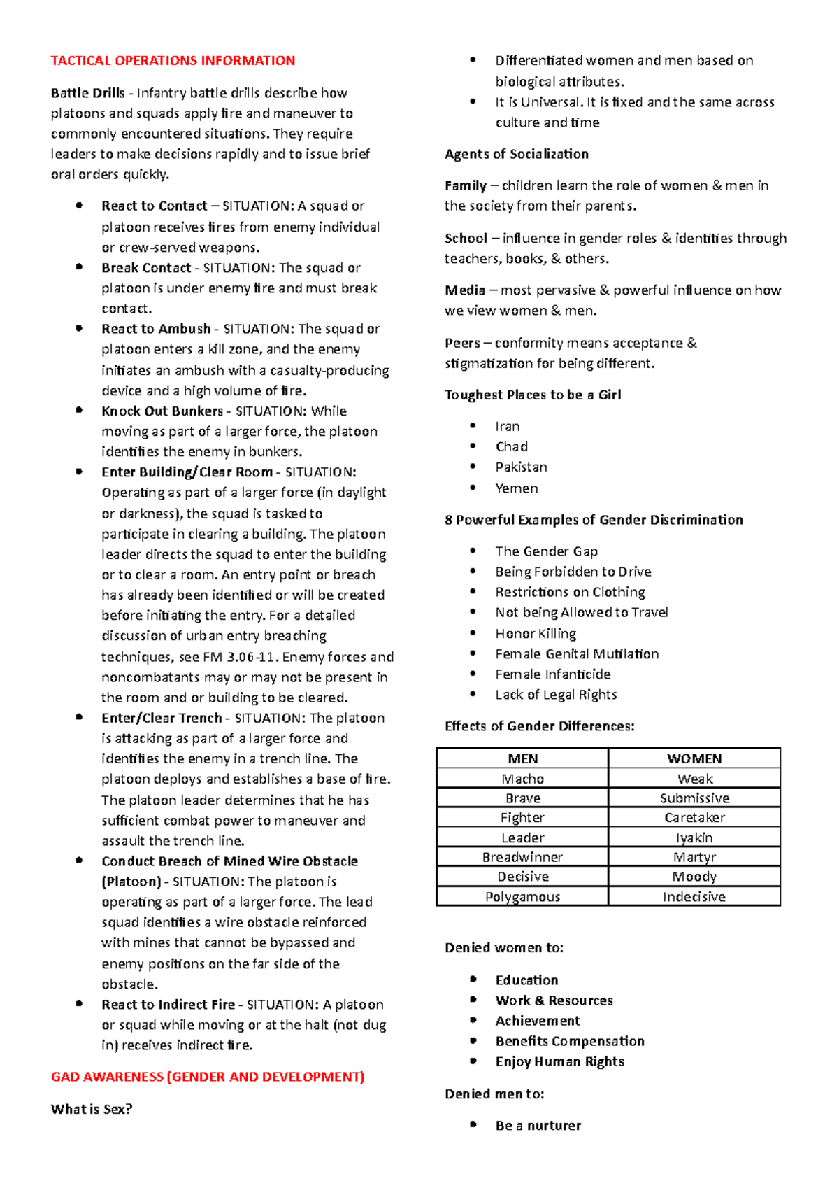 ROTC-2-Reviewer - this might help you to review in ROTC - TACTICAL OPERATIONS INFORMATION Battle ...