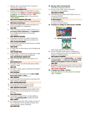 CH3 - lecture notes - CH3: ARTISTS AND ARTISANS: ARTIST: creatives who ...