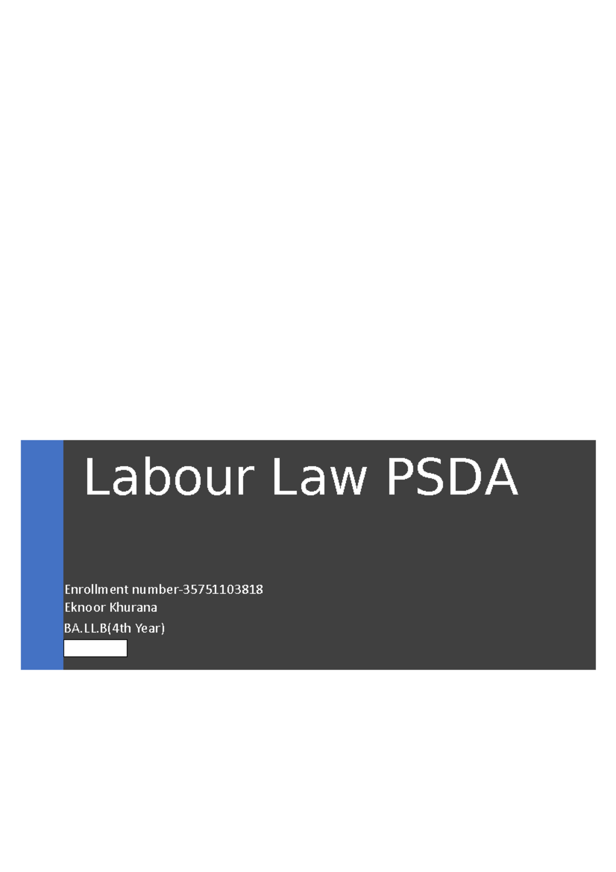 Labour Law PSDA - a nice document on theories on trade unions - Labour ...