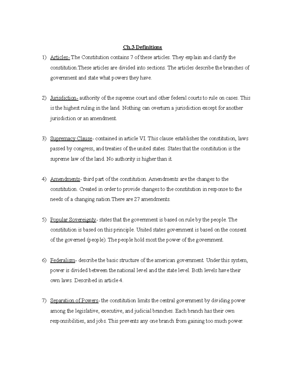 Ch.3 definitions-government - Ch Definitions Articles- The Constitution ...