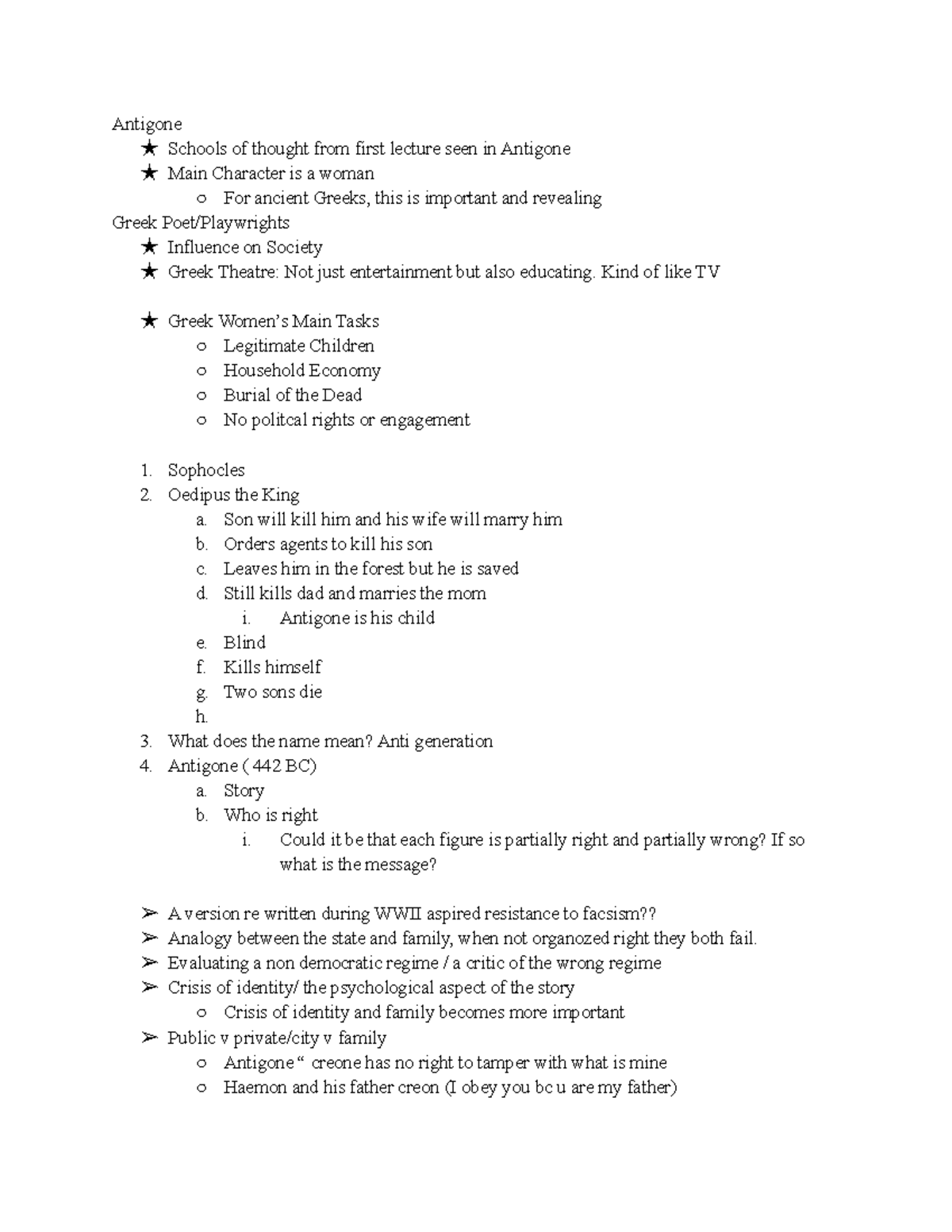 Antigone Exam #2 - Lecture Notes from Video - Antigone Schools of ...