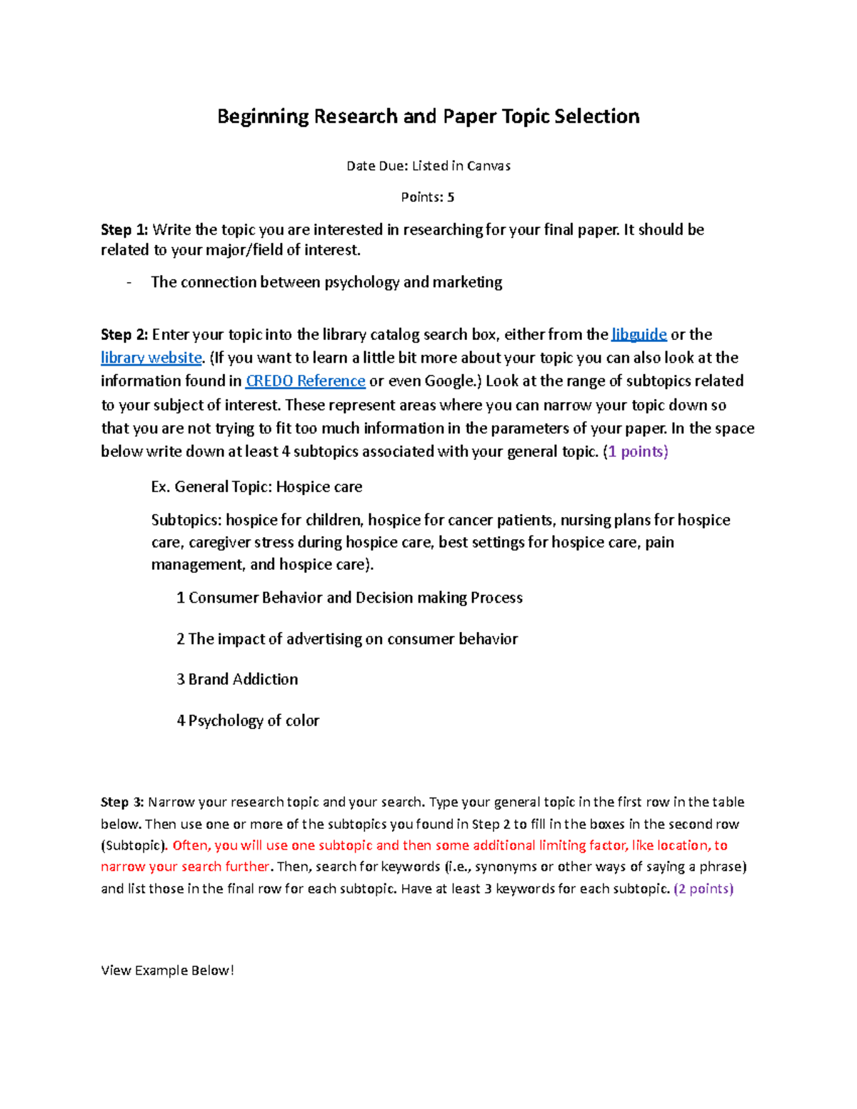 Beginning Research Topic Assignment 2024 - Beginning Research and Paper ...