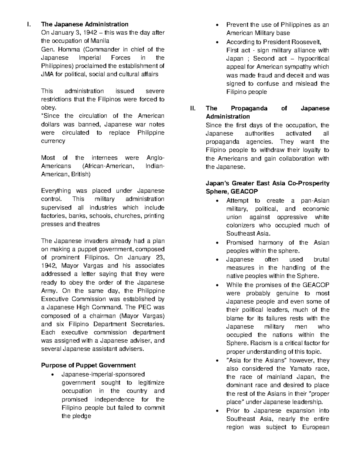 Japanese Hegemony | The Japanese Administration, GEACOPS, KALIBAPI - I ...