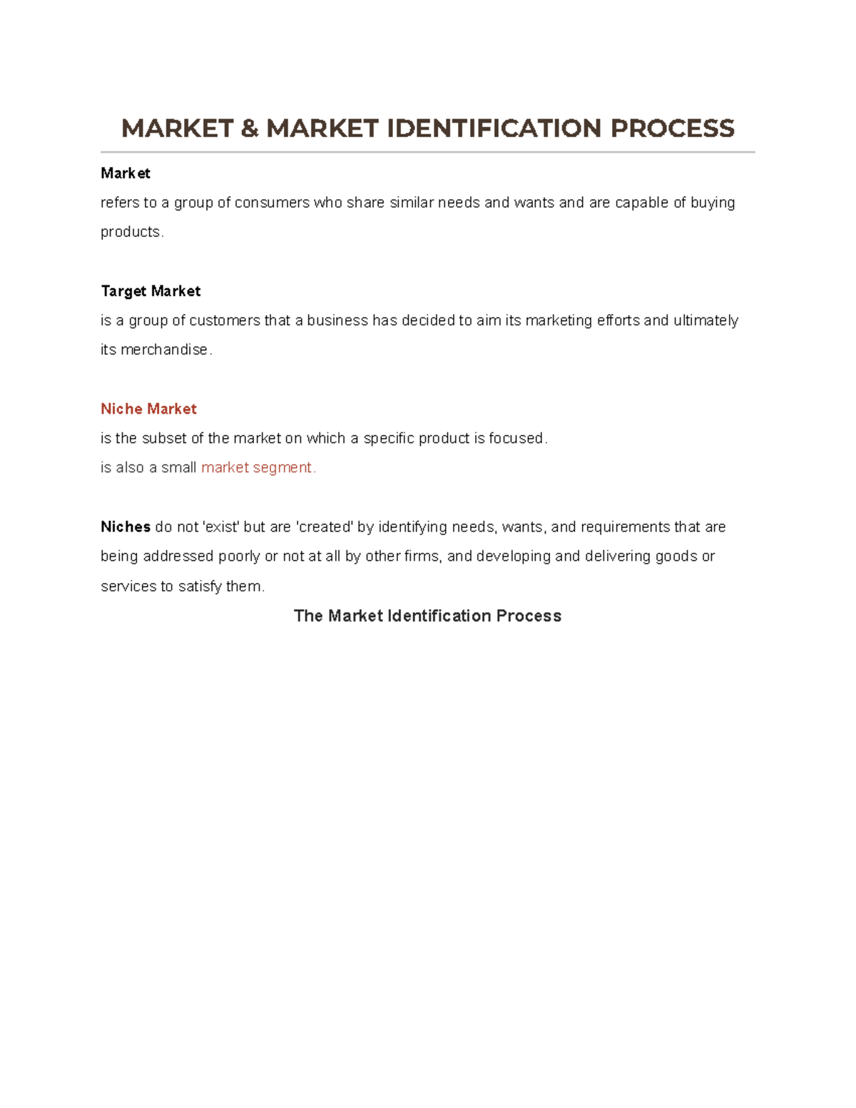Market Identification Entrepreneurship SHS 11 1st QUARTER - MARKET ...