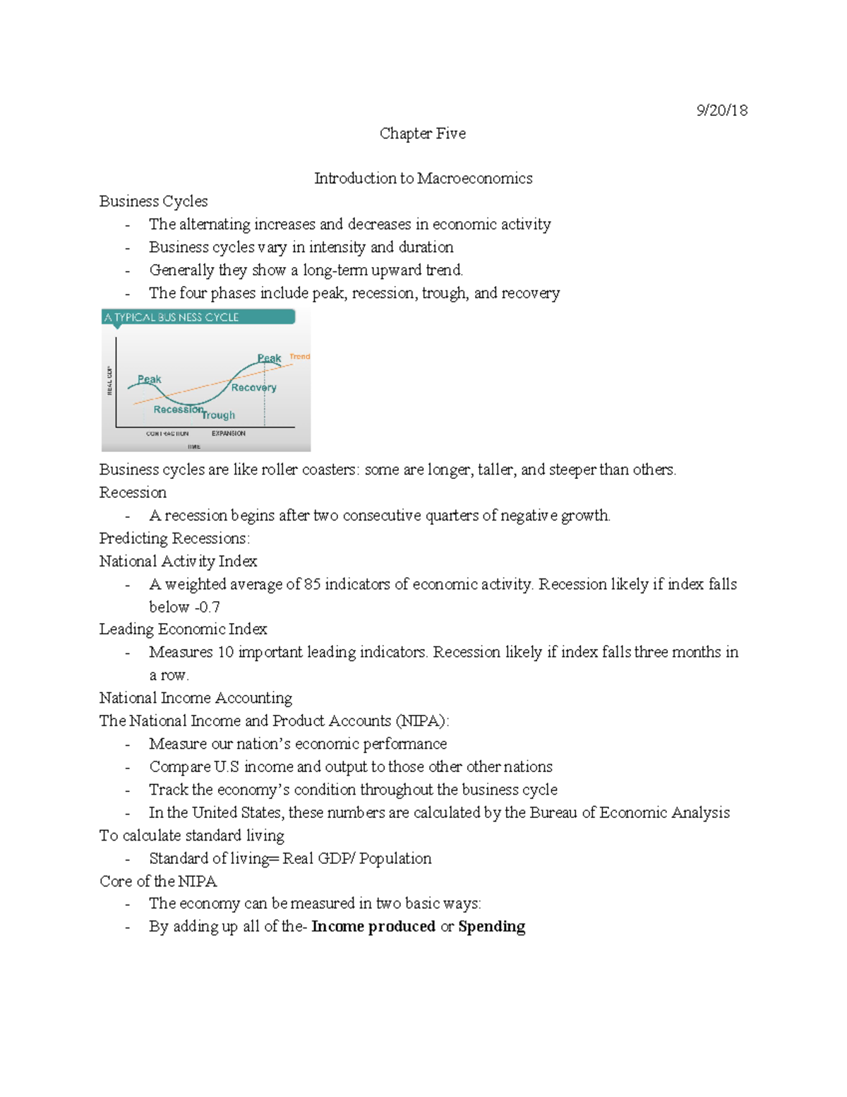 ECO lecture notes chapter 5-7 - Chapter Five Introduction to ...