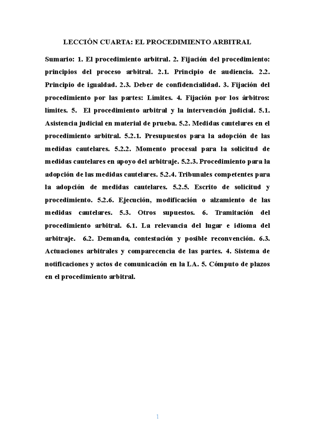 Lección 4. Procedimiento abitral.doc ok - LECCIÓN CUARTA: EL ...