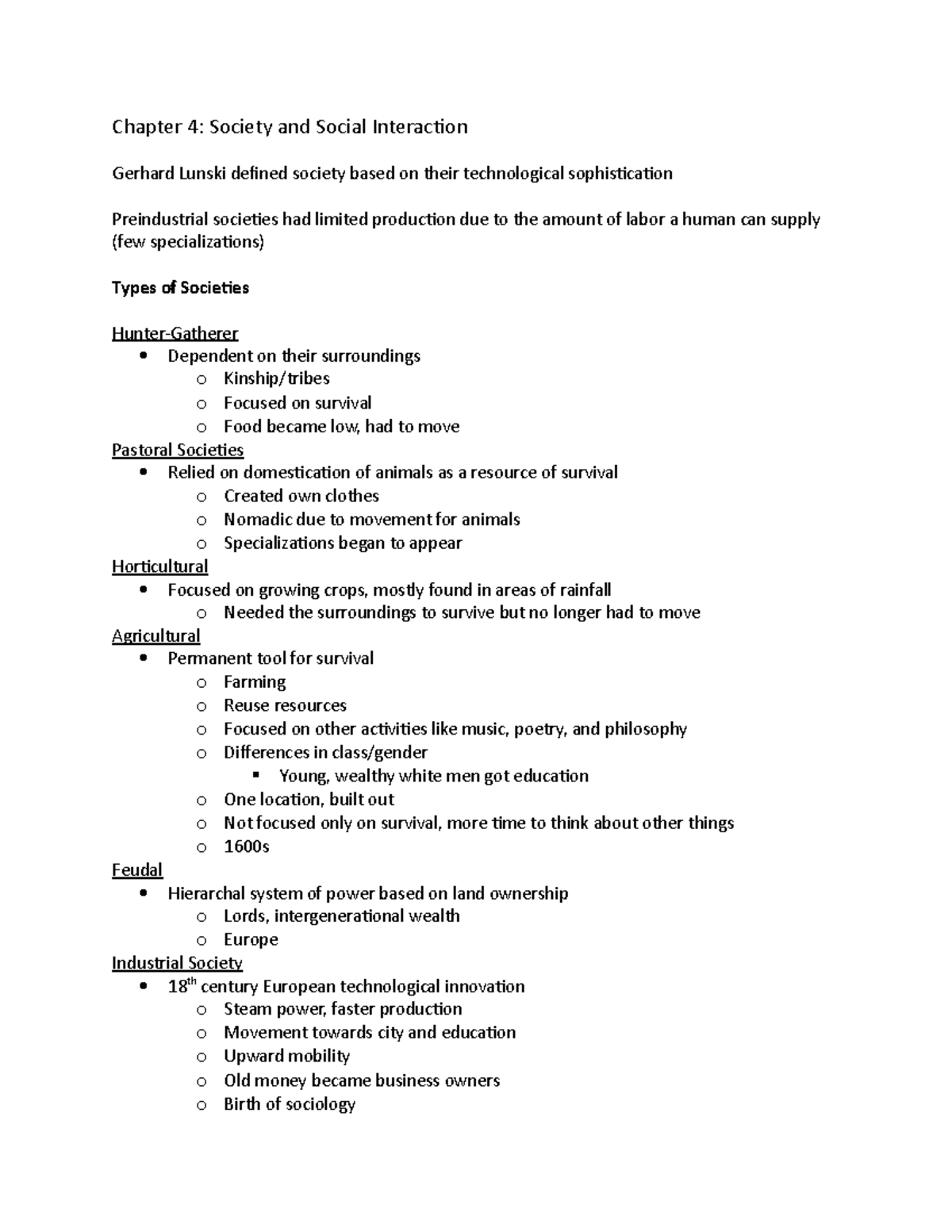 SOCchapter 4 - SOC110 with Wisniewski - Chapter 4: Society and Social ...