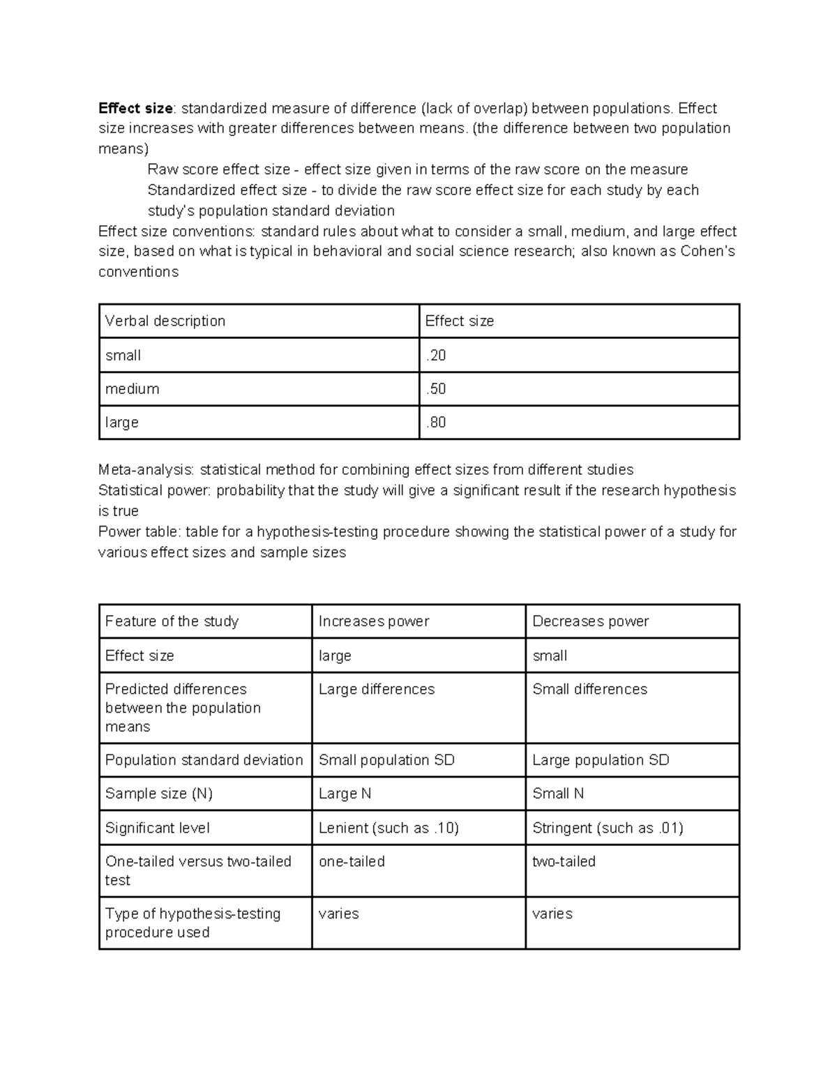 Chapter 7 Textbook Notes Effect Size Meta Analysis Effect Size chapter-7-textbook-notes-effect-size-meta-analysis-effect-size