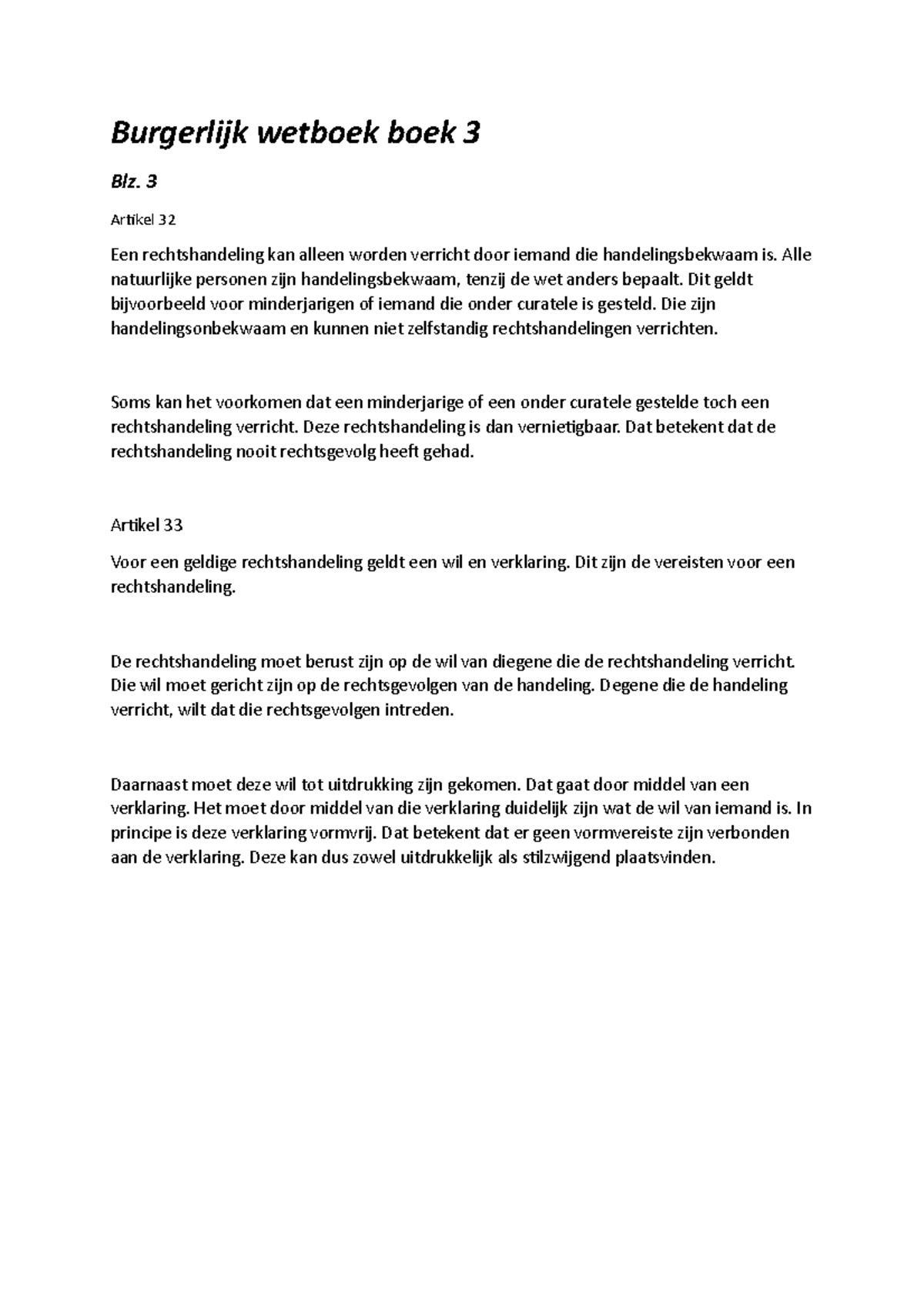 Burgerlijk wetboek boek uitgelegd - Burgerlijk wetboek boek 3 Blz. 3 ...