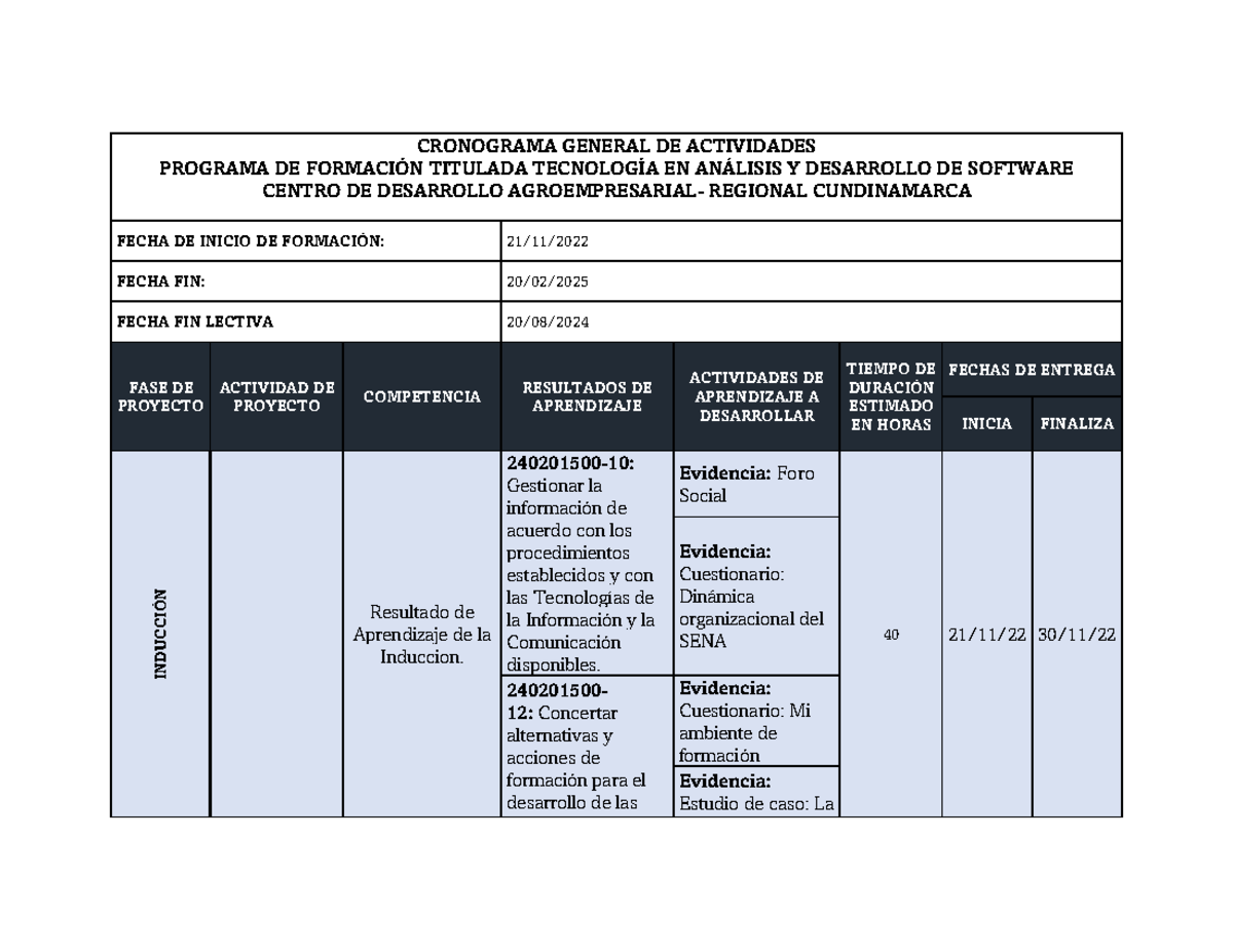 Cronograman Generaln DEn Actividades 33637 cebce 3c099 - CRONOGRAMA GENERAL DE ACTIVIDADES ...