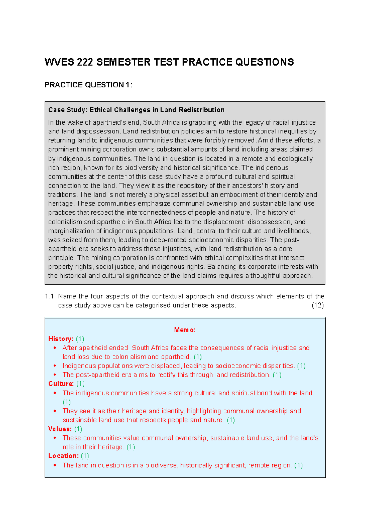 Semester Test Practice ENG - WVES 222 SEMESTER TEST PRACTICE QUESTIONS ...
