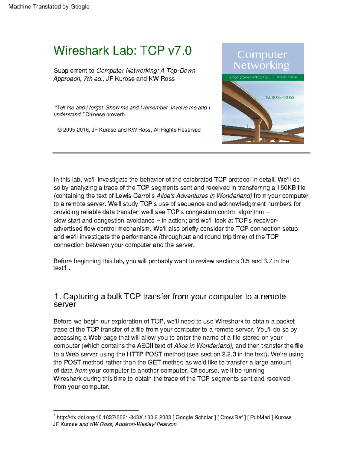 04 Wireshark Tcp V70 Excelente 1 Capturing A Bulk Tcp Transfer From Your Computer To A