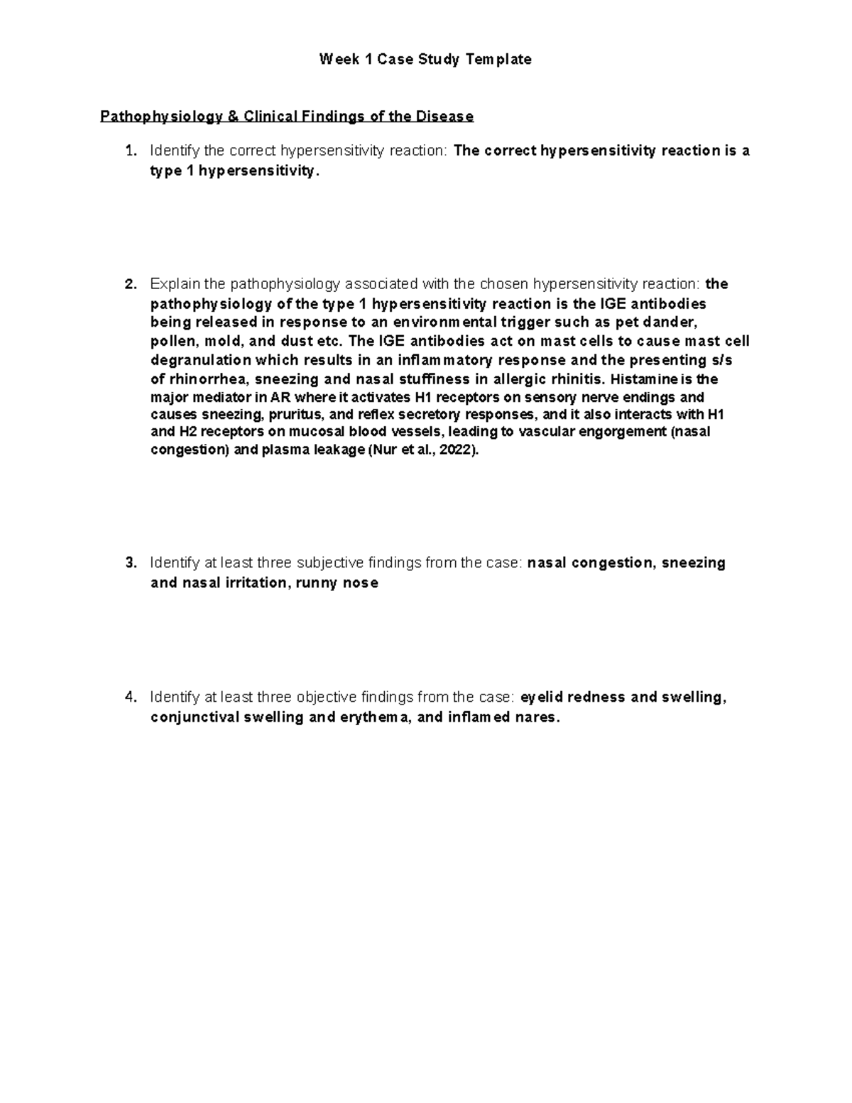 Week 1 Case Study - Pathophysiology & Clinical Findings of the Disease ...
