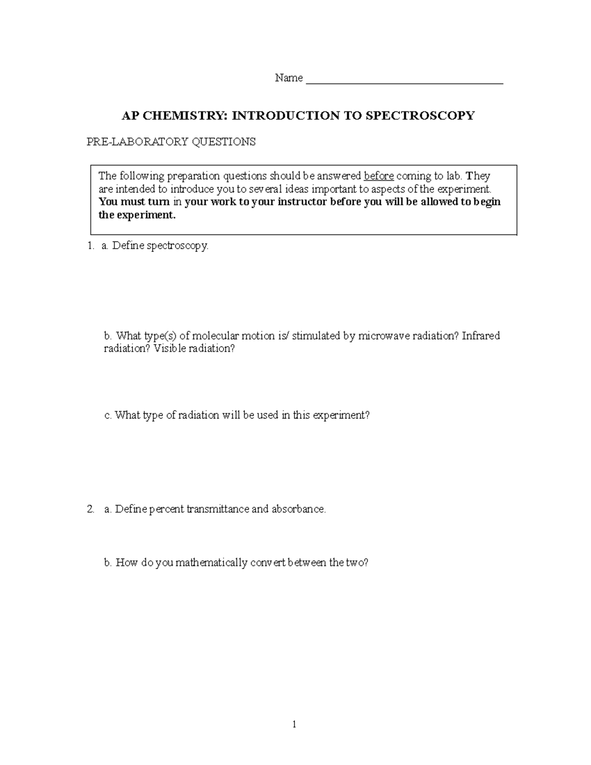 Spec lab 2016 a - lab - Name __________________________________ AP ...