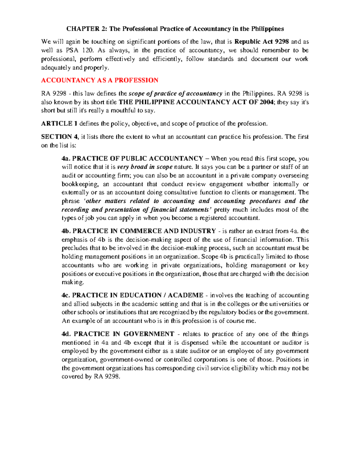 Chapter 2 Auditing Principles Note - SU - Studocu
