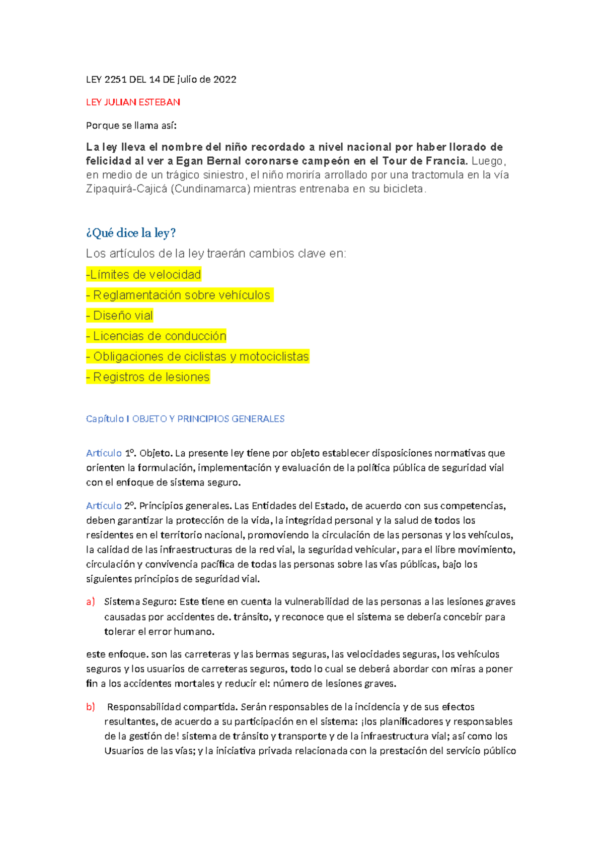 Ley julian esteban 2251 - LEY 2251 DEL 14 DE julio de 2022 LEY JULIAN ...