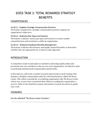 D355 Task 1 Directions - Help with the task - D355 TASK 1: TOTAL ...