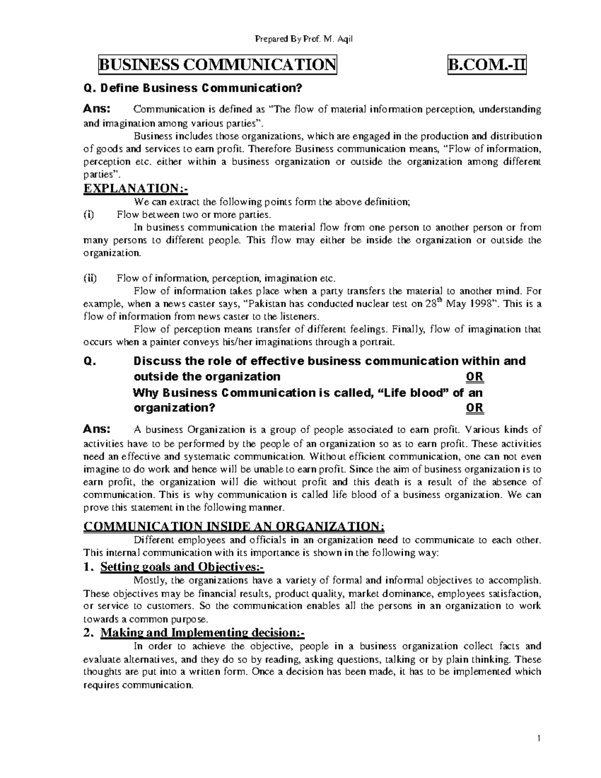 Business-communication - BUSINESS COMMUNICATION B.-II - Studocu