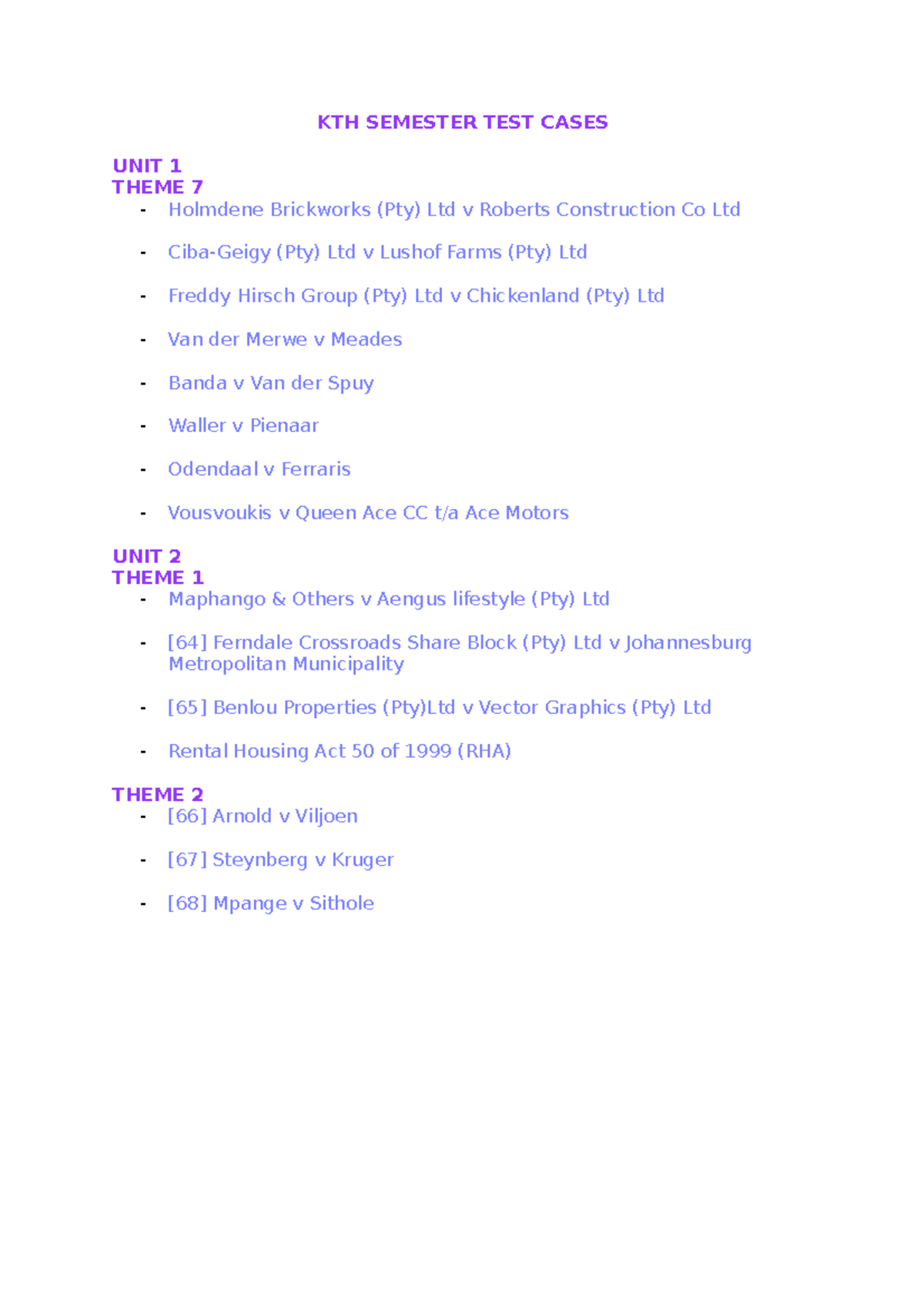 KTH Semester TEST Cases - KTH SEMESTER TEST CASES UNIT 1 THEME 7 ...