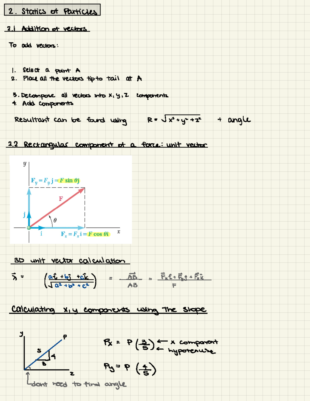 Lecture 3- 242 - Statics of Particles I Addition of vectors To add ...