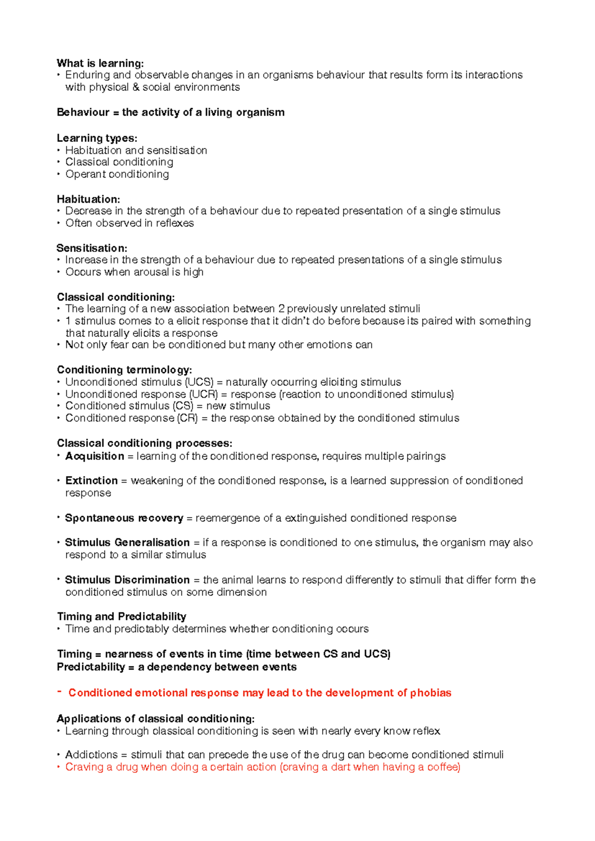 intro to psych lecture notes psych1000 - What is learning: Enduring and ...