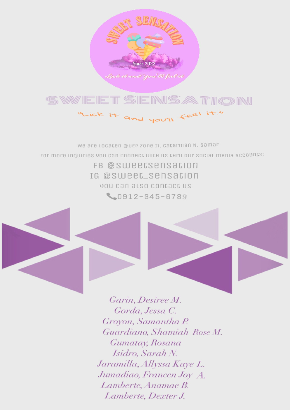 Business Proposal Group 5 - Table of Contents Name of proponents ...