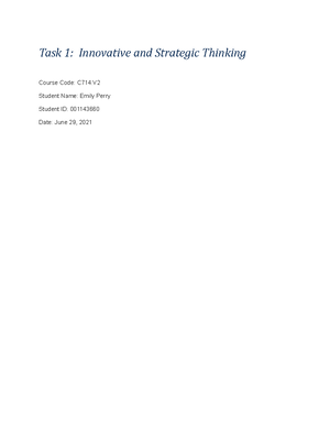 WGU C714 Task 1 Passed - A. Discuss aspects of the company from the ...