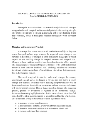 ME LESSON 3: Demand Analysis Part 2 - MANAGERIAL ECONOMICS LESSON 3 ...
