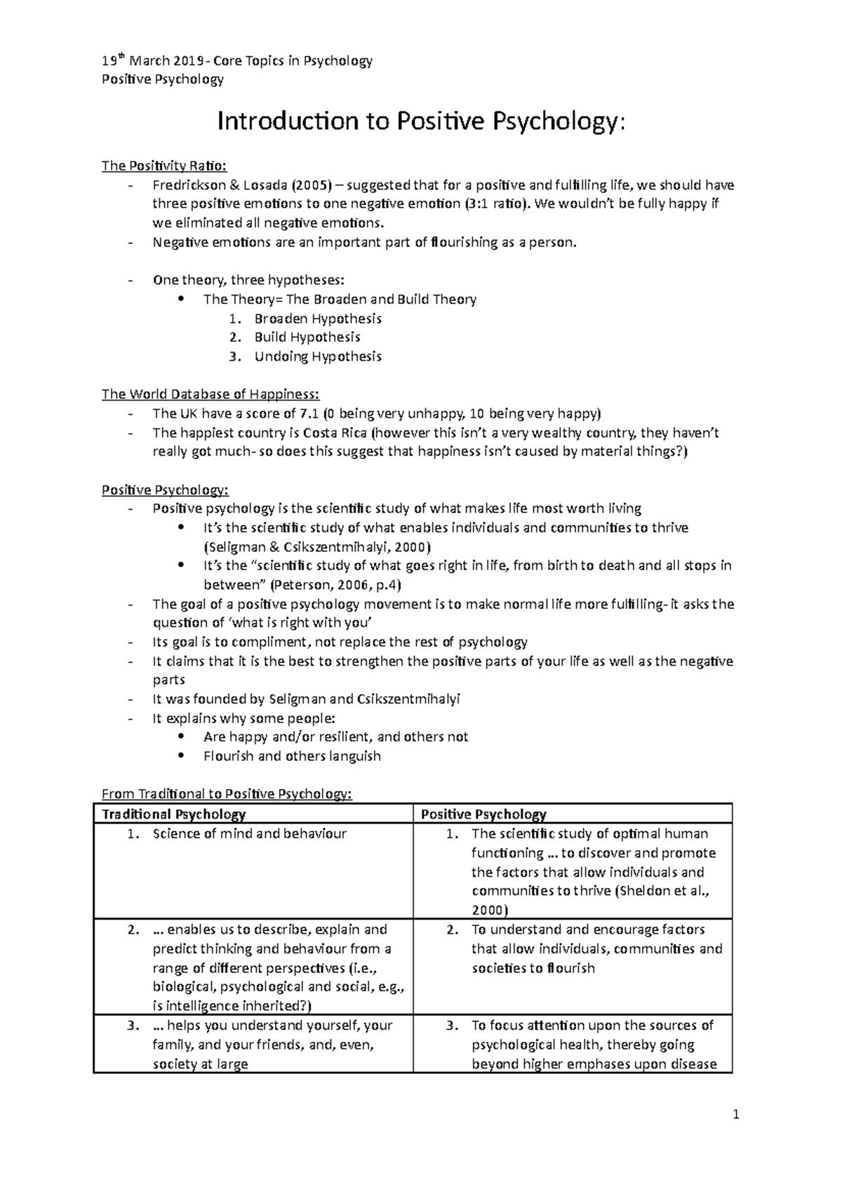 Introduction to Positive Psychology - Positive Psychology Introduction ...