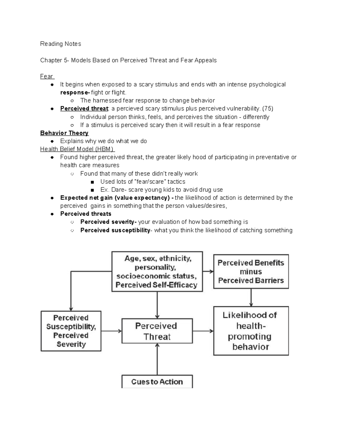 344- Reading Notes - Reading Notes Chapter 5- Models Based on Perceived ...
