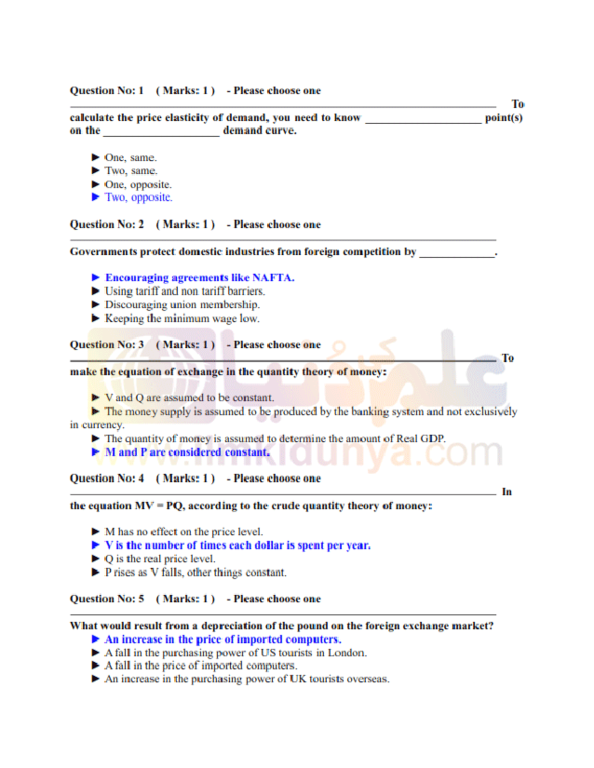 2008 ECO401 Past Paper Obj Types - Introduction to Economics - Studocu