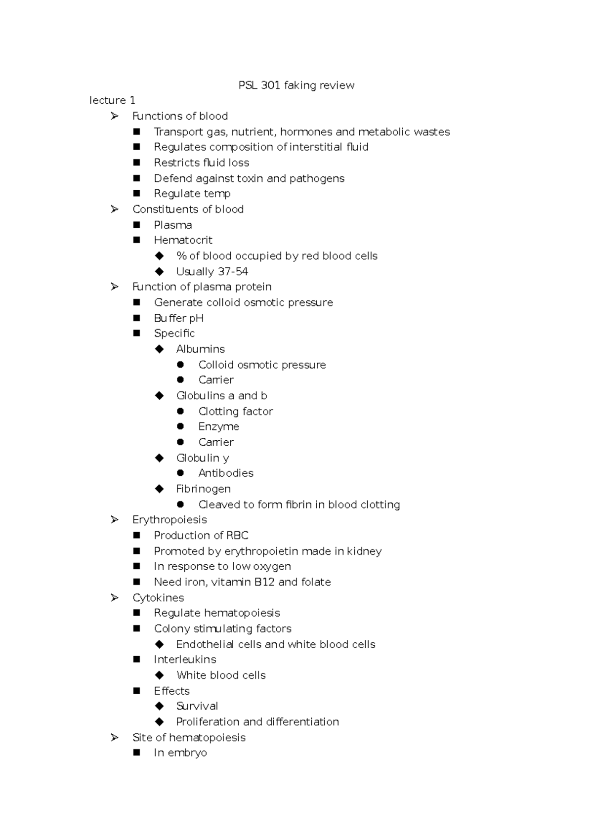 PSL 301 tt1 review - Summary Human Physiology II - PSL 301 faking ...