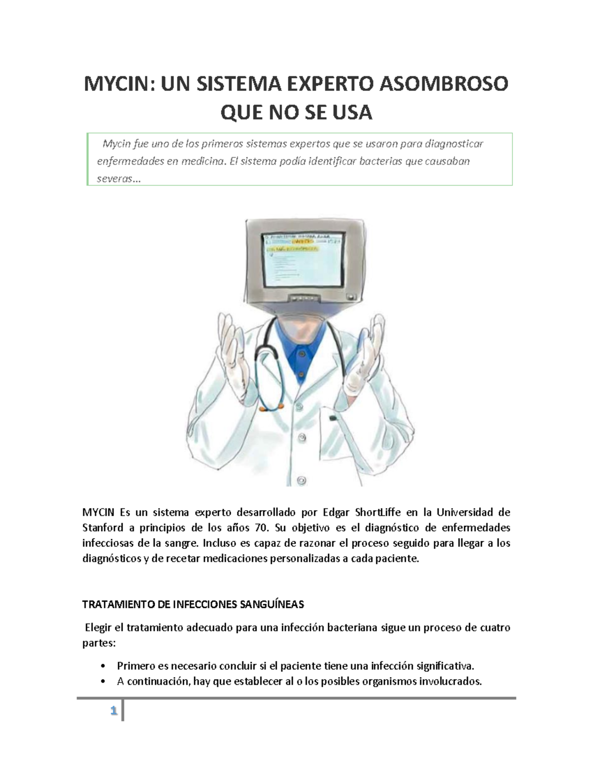 Mycin - Curso básico sobre la introducción a Inteligencia Artificial ...