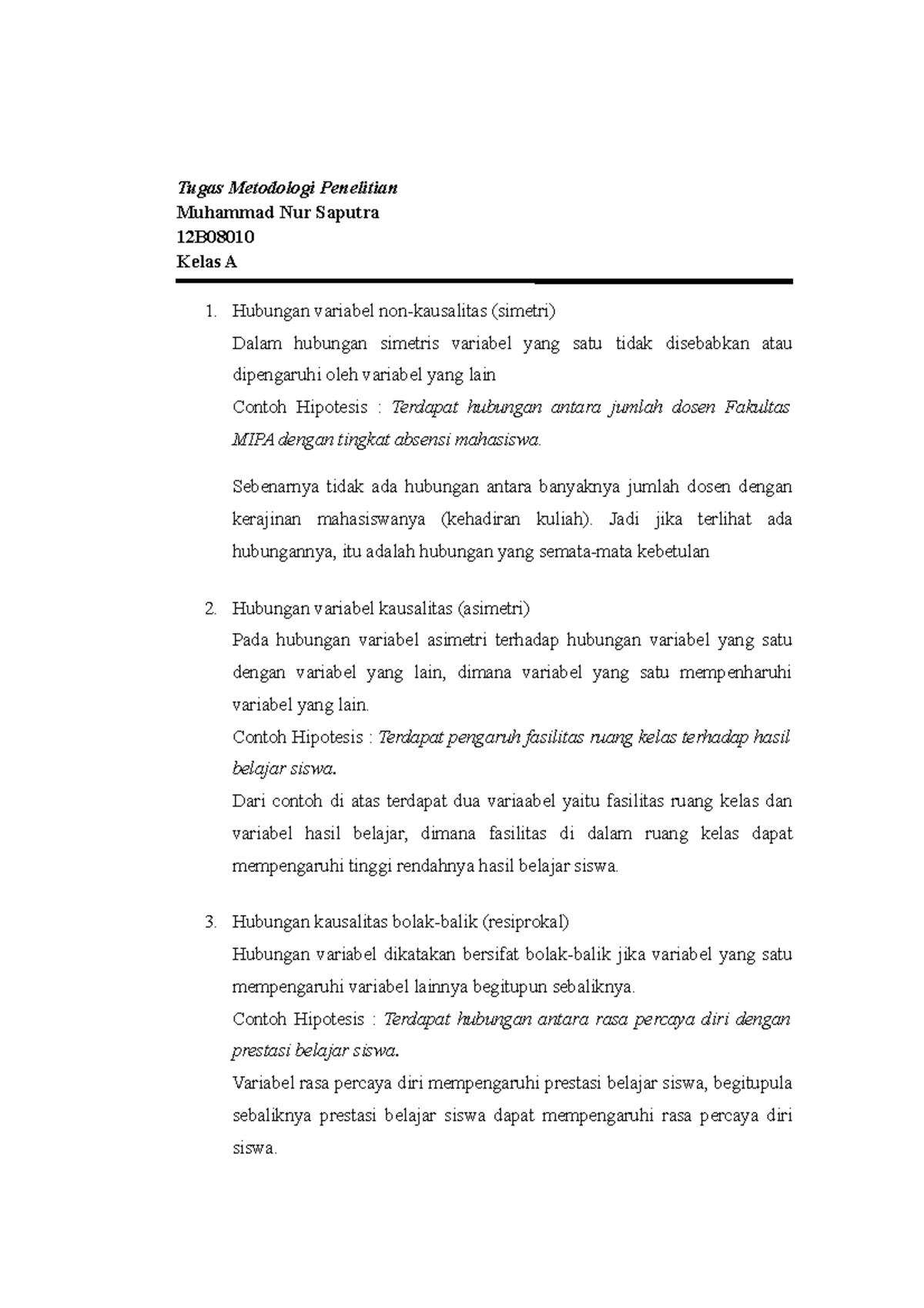 Contoh-contoh variabel - Tugas Metodologi Penelitian Muhammad Nur ...