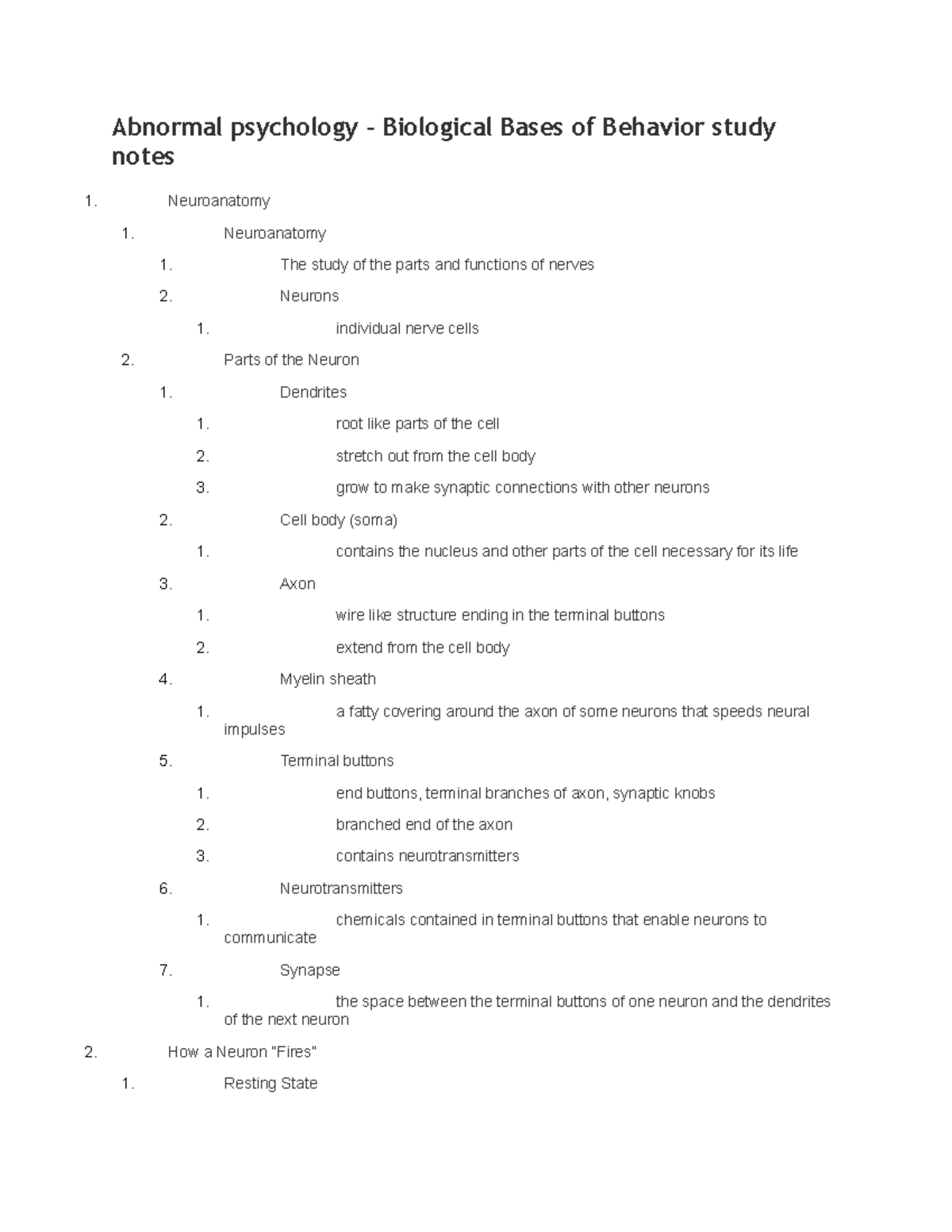 Abnormal psychology - Biological Bases of Behavior study notes ...