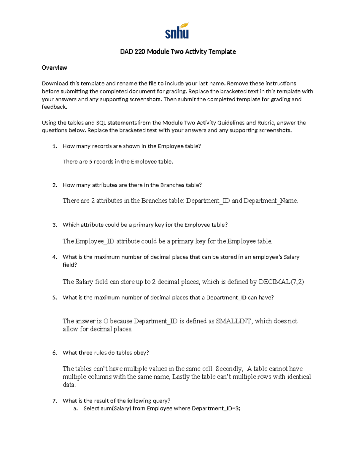 DAD 220 Module Two Activity Jiles - DAD 220 Module Two Activity ...