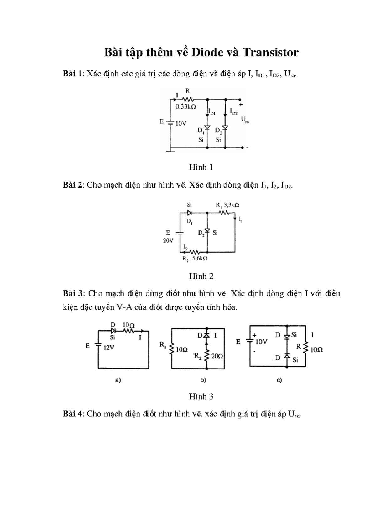 BT chat ban dan - dfdsf - Bài tập thêm về Diode và Transistor Bài 1 ...