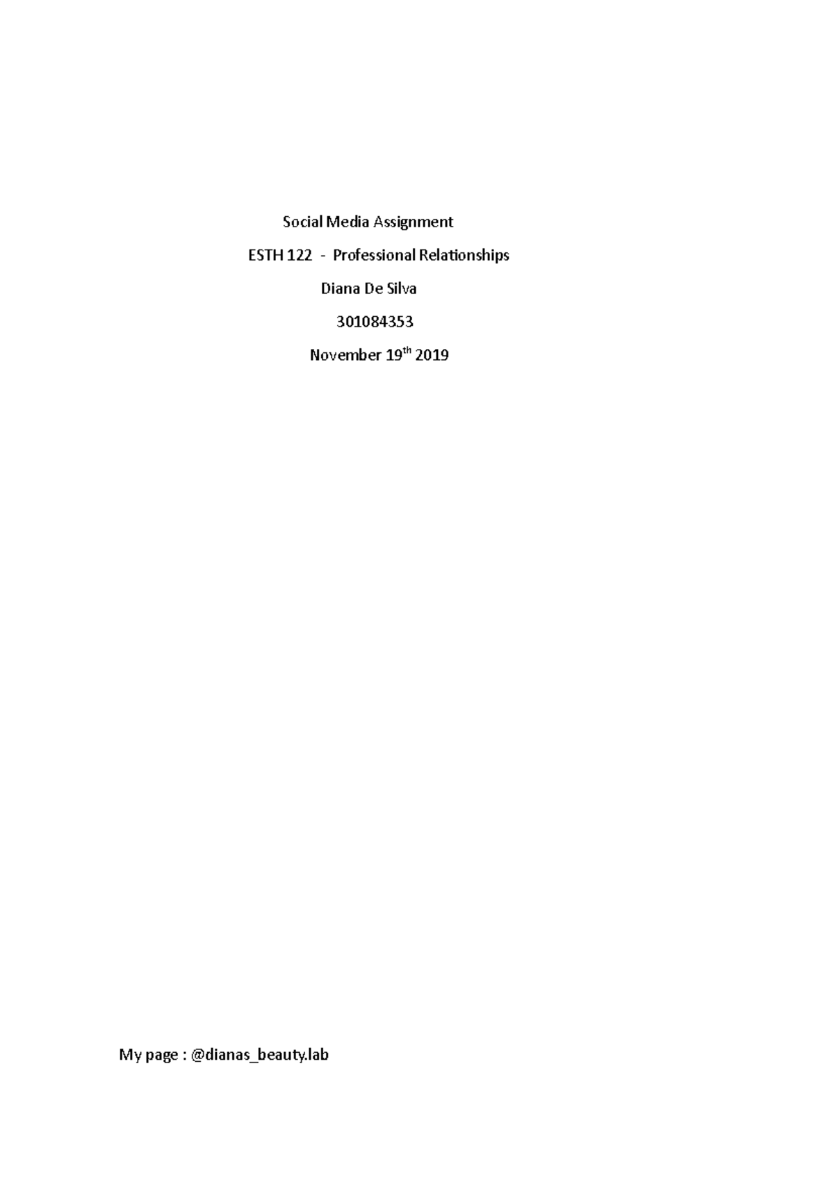 Social Media Assignment - Studocu